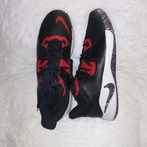 Nike | Shoes | Nike Flyby Mid Black Red White Men Basketball Sho | Poshmark